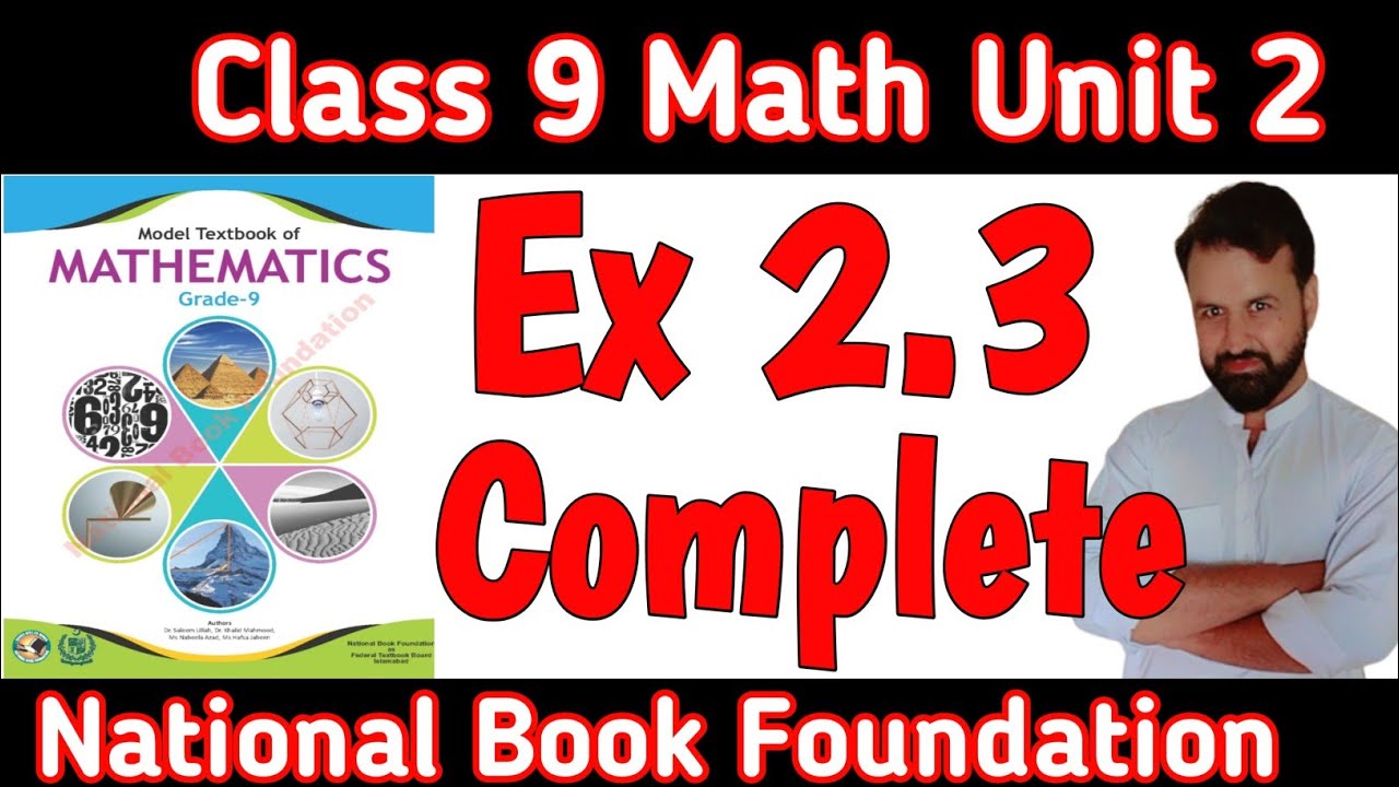 Class 9 Math Exercise 2.3 National Book Foundation | Class 9 Math Ex 2. ...