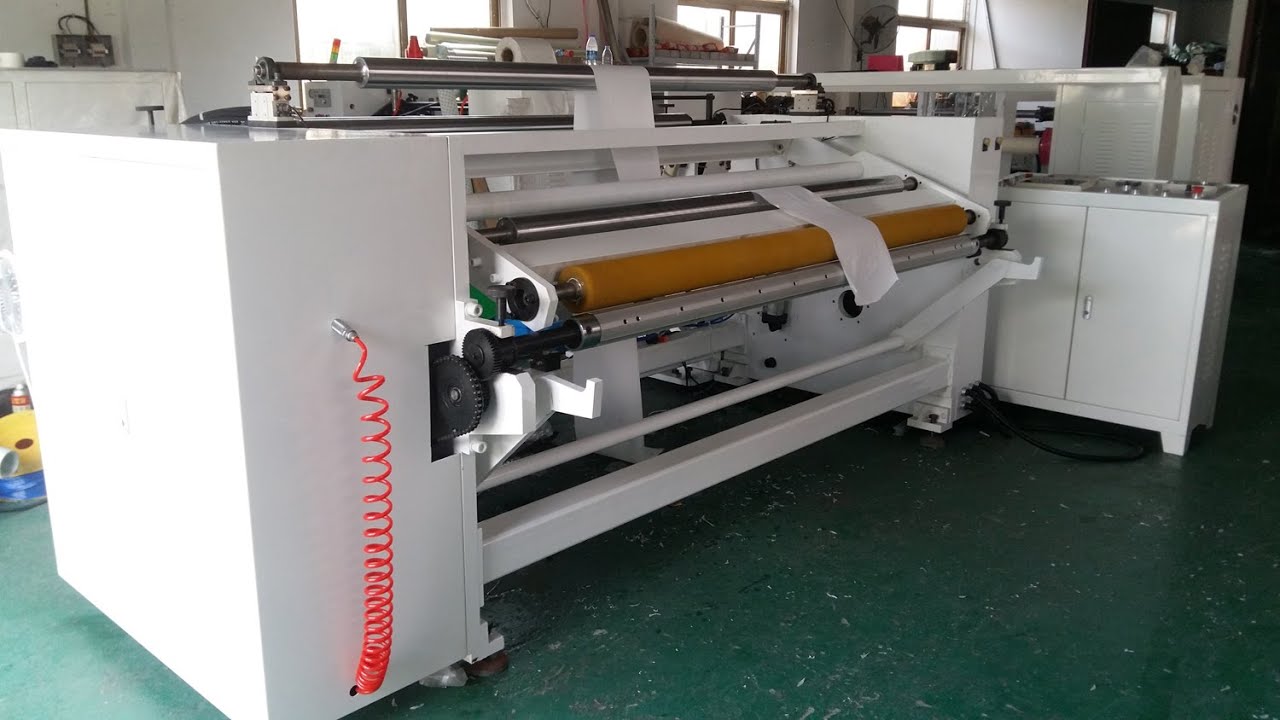 Max Rewind diameter 800mm Paper Jumbo Roll Rewinder Machine - YouTube