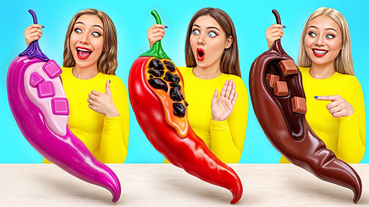 Cibo Gommoso, Cibo Vero vs Cibo Al Cioccolato Sfida | Battaglia Commestibile da Super Hyper DO ...