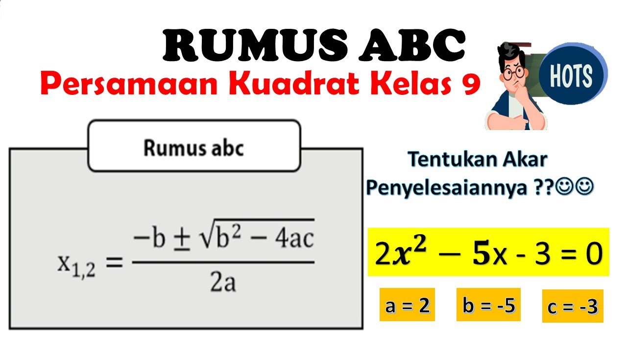 rumus abc persamaan kuadrat kelas 9 | persamaan kuadrat kelas 9 - YouTube
