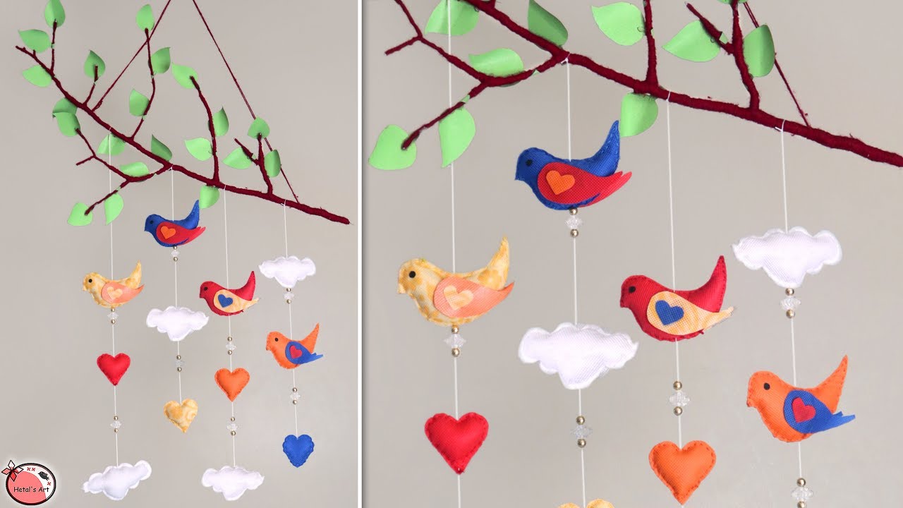 Wall Hanging Sparrow... DIY Room Decor 2019 !!! Best Out Of Waste Idea ...