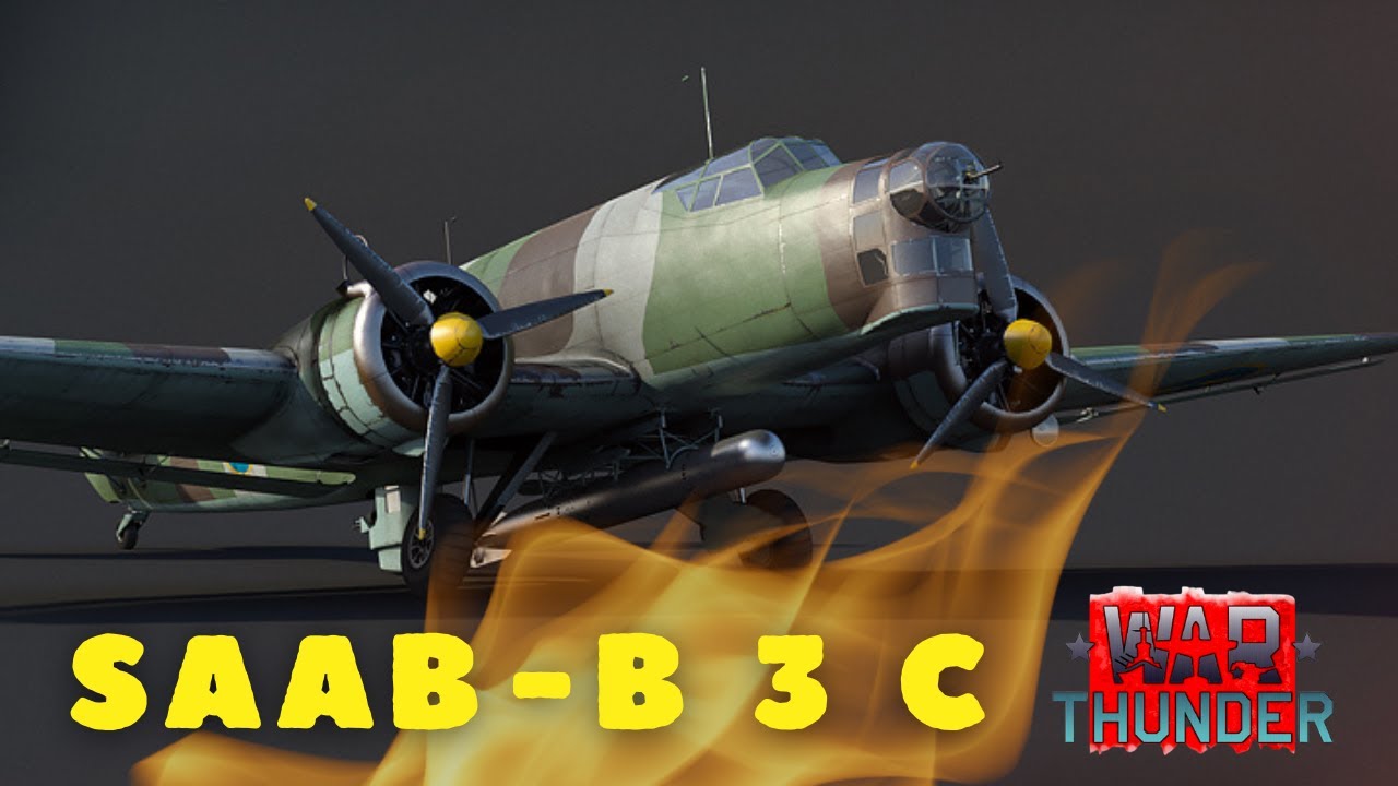 SAAB B3C War Thunder Bomber | Самолет Бомбардировщик Швеция - YouTube