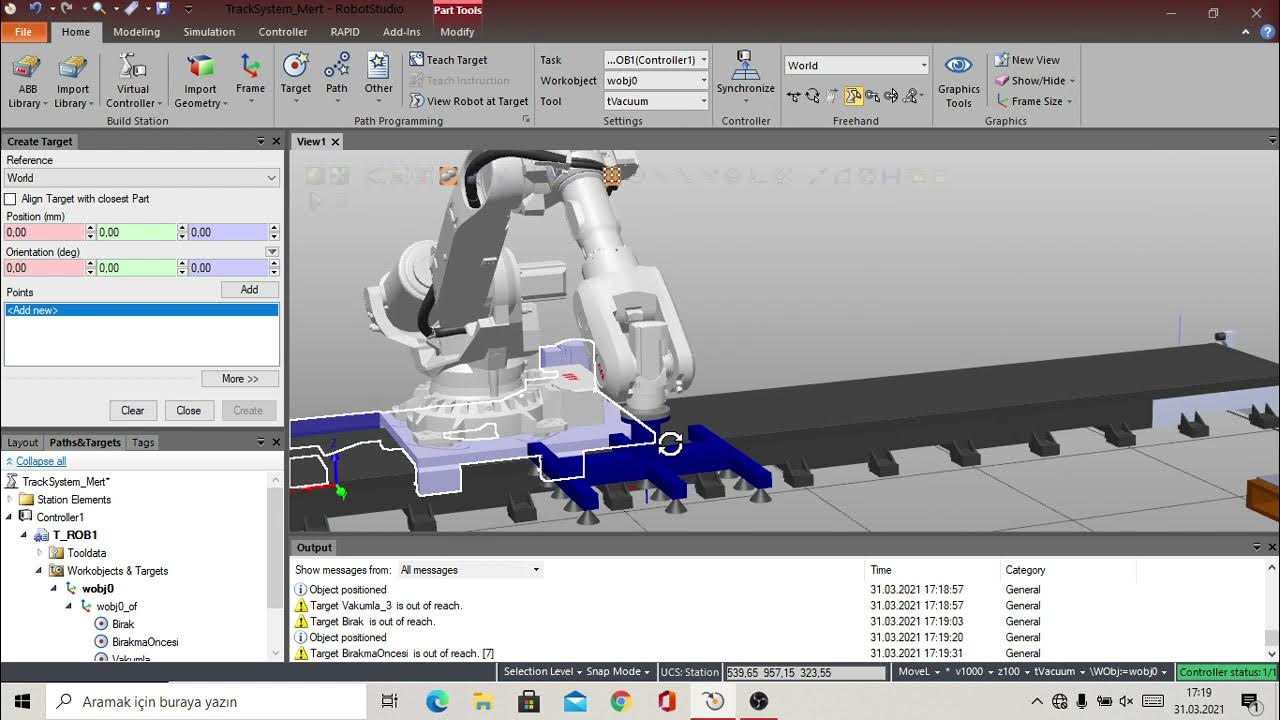ABB RobotStudio : Simple Pick And Place - External Axis Tutorial - YouTube