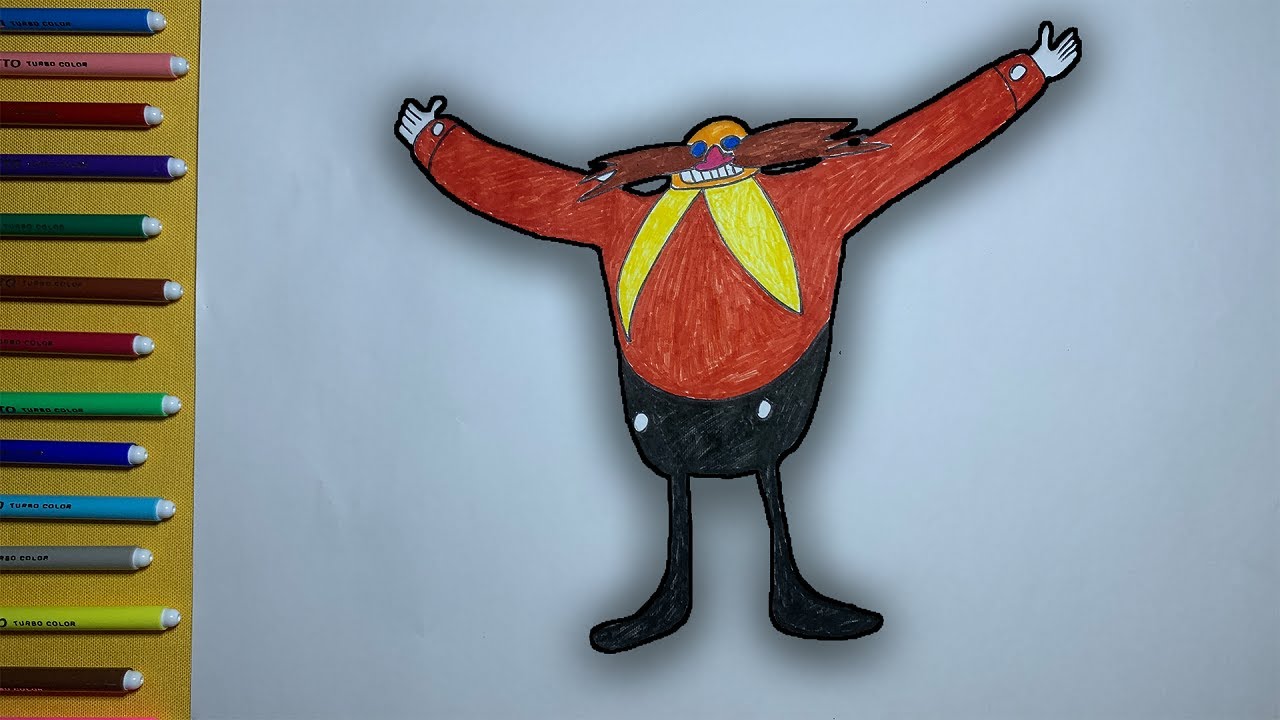 drawing dr eggman from sonic the hedgehog : how to draw dr eggman - YouTube