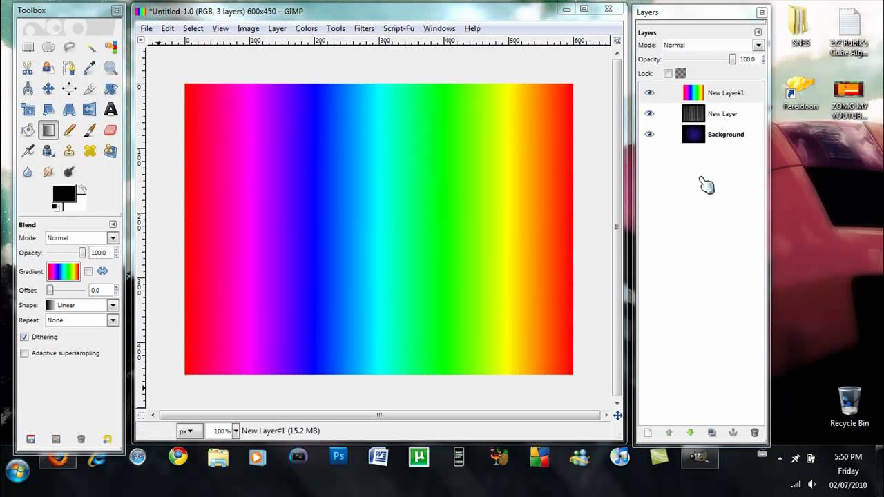 How to Create a Rippled Rainbow Effect in Gimp - YouTube