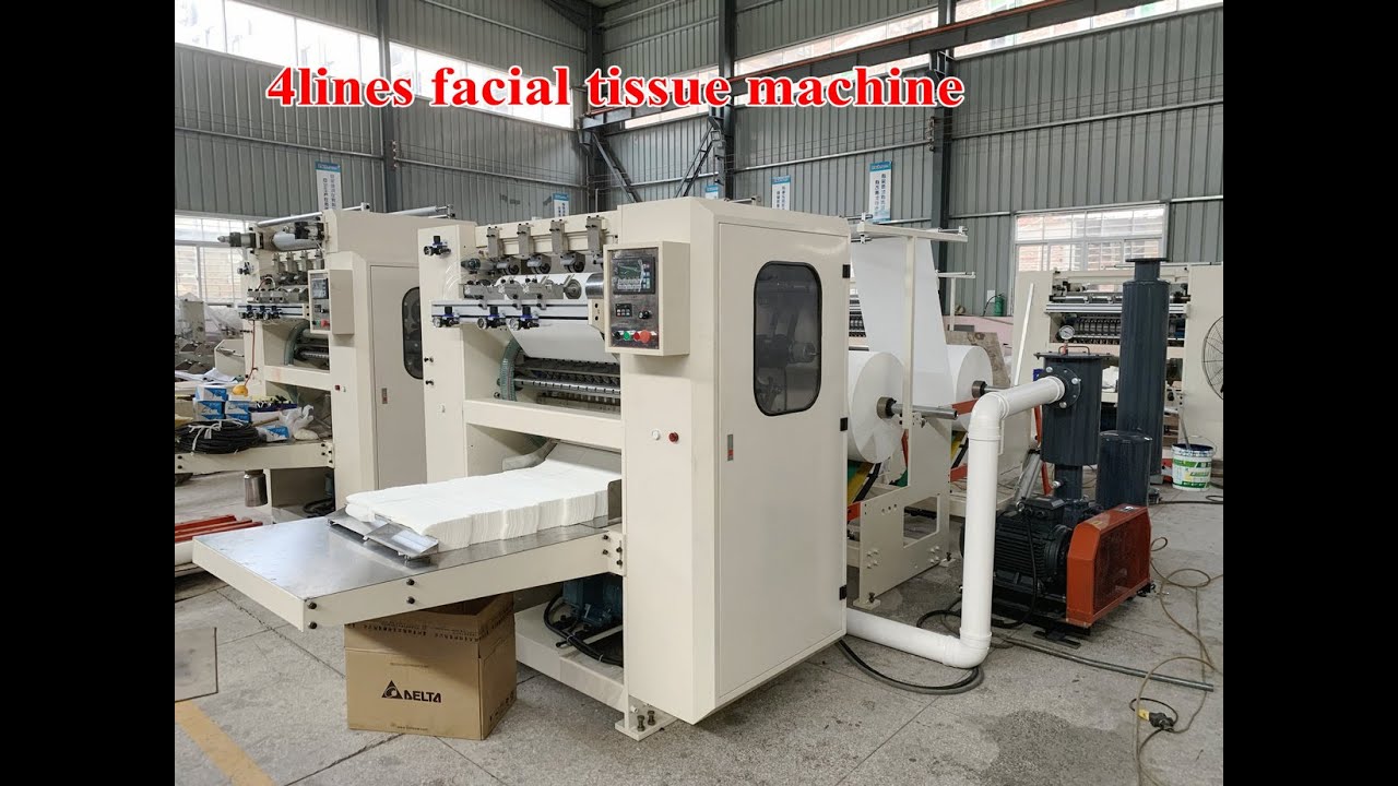 facial tissue convert machine edge emboss 4000pcs/min - YouTube