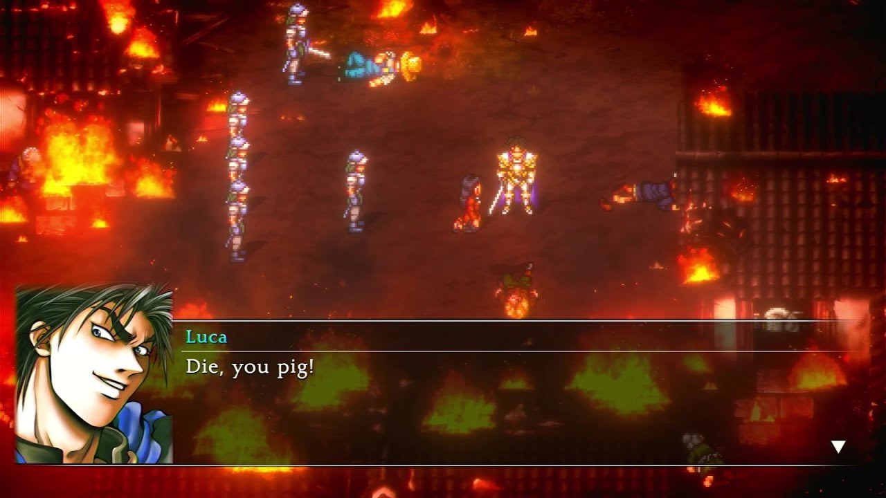 Luca Blight "Die, you pig!" FULL CUTSCENE in HD - Suikoden II Remaster ...