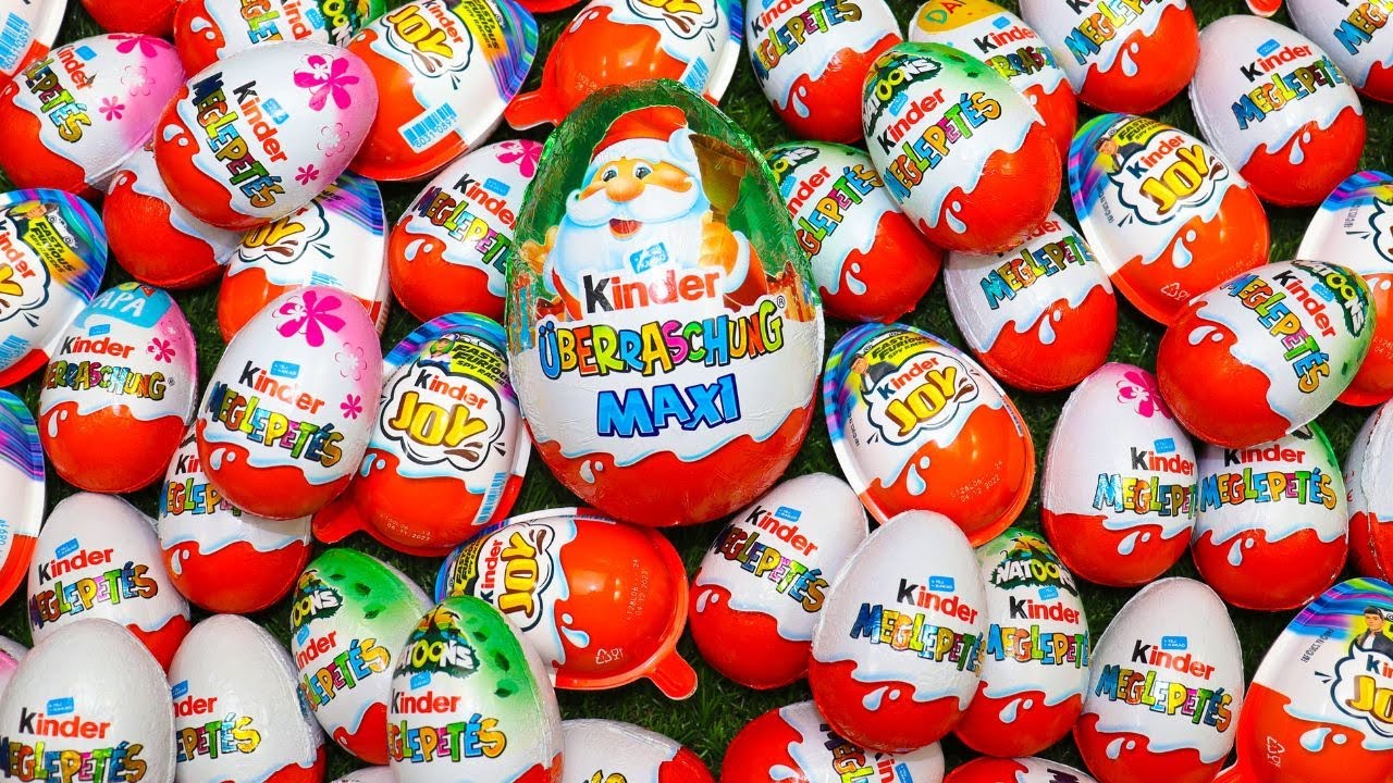 NEW Kinder Maxi - 100 Colored Glitter Kinder Surprise&Joy Egg Toys ...