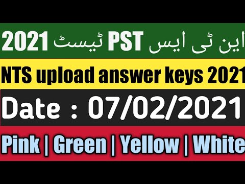 Nts Upload Answer keys for PST test 2021 | pink | Green | Yellow ...