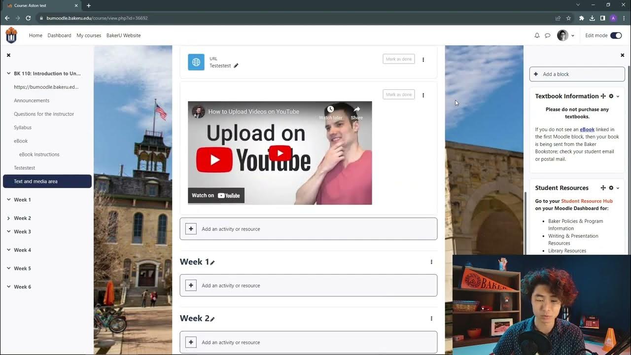 Uploading Files into your Moodle Shell - YouTube