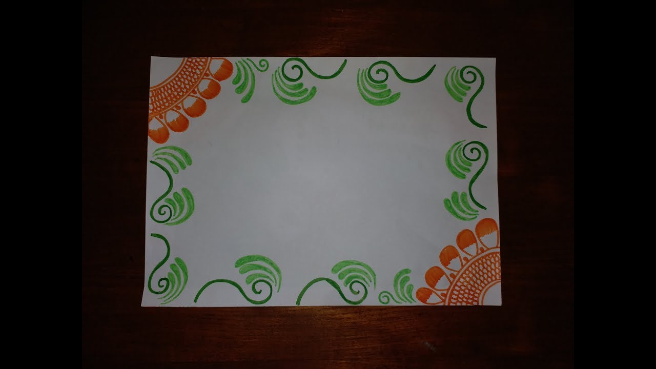 DIY || Simple, Easy & Decorative Border Design For Project File|| Back ...
