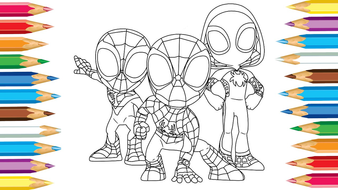 Spidey And His Amazing Friends Coloring Pages | How to color Spidey ...