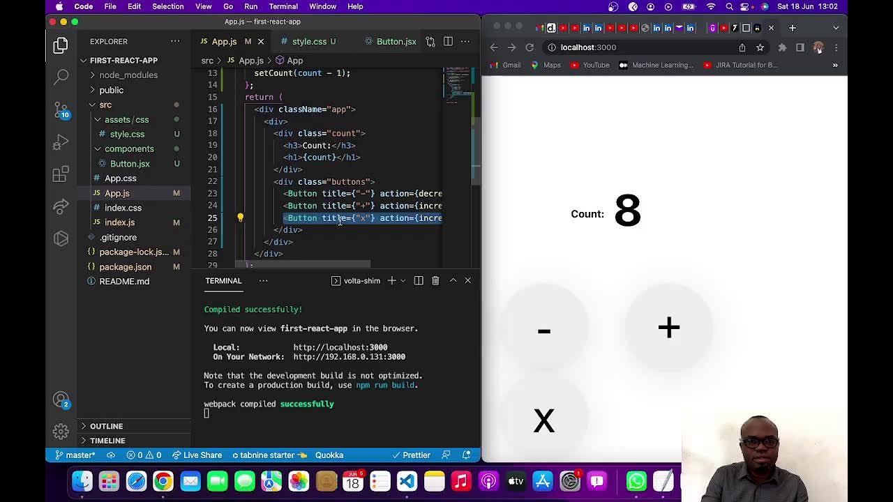 Reactjs Counter App Usestate Hook Youtube