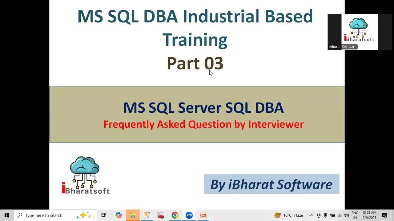 03. SQL DBA interview Question & Answer for 2-5 Years experience #ibharatsoftware #interview # ...