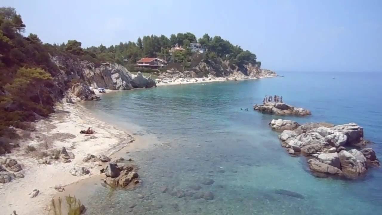 Fava Beach on the rocks Sithonia Greece 2016 - YouTube