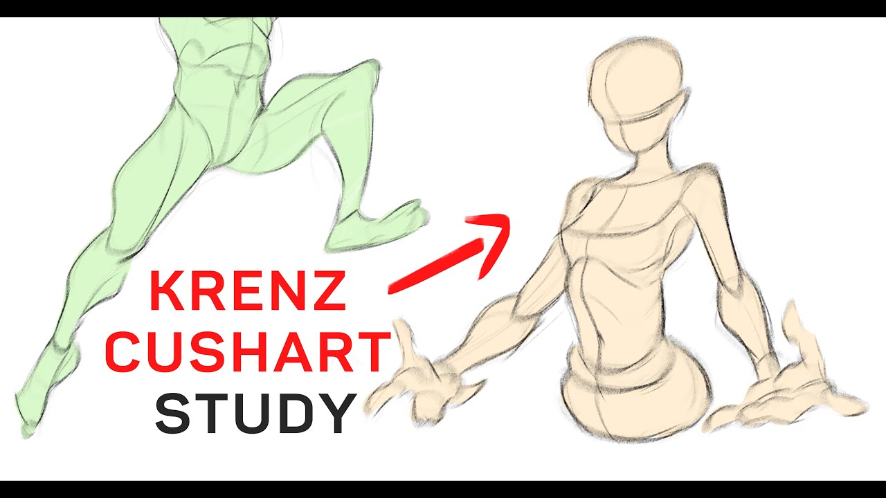 Studying Krenz Cushart's Figure Drawing | Learning Anatomy Shapes - YouTube