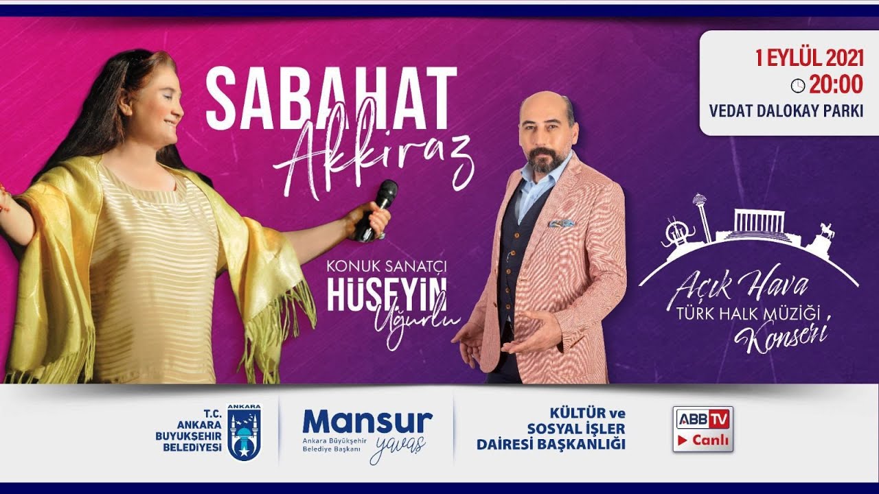 Büyükşehir Parklarda Sabahat AKKİRAZ Açık Hava Türk Halk Müziği Konseri ...