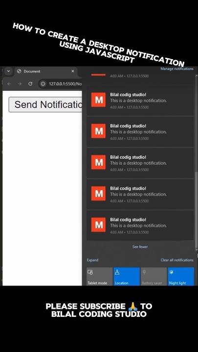 How To Create A Desktop Notification Using Javascript Javascript Coding Cod Coding Python