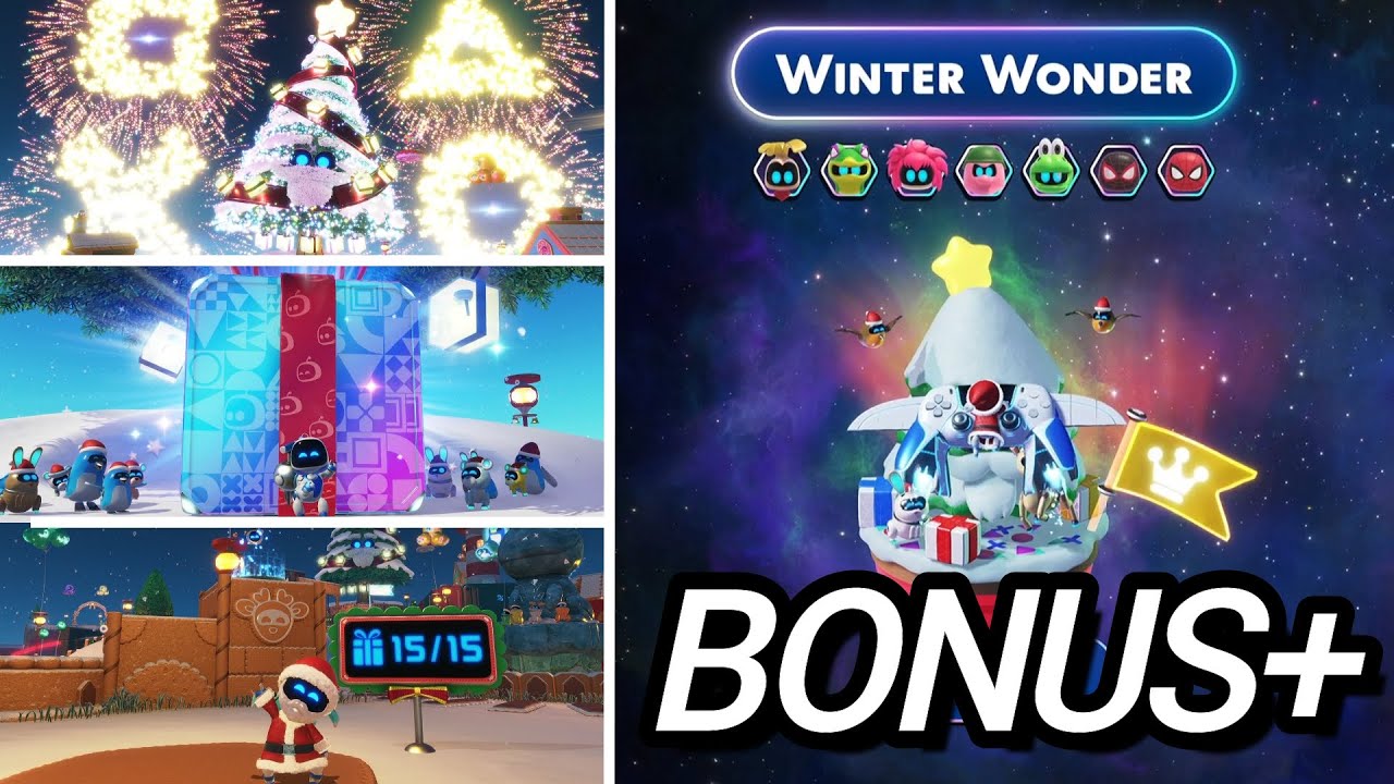 Astro Bot "Winter Wonder" Bonus DLC Level Gameplay (100% Completion ...