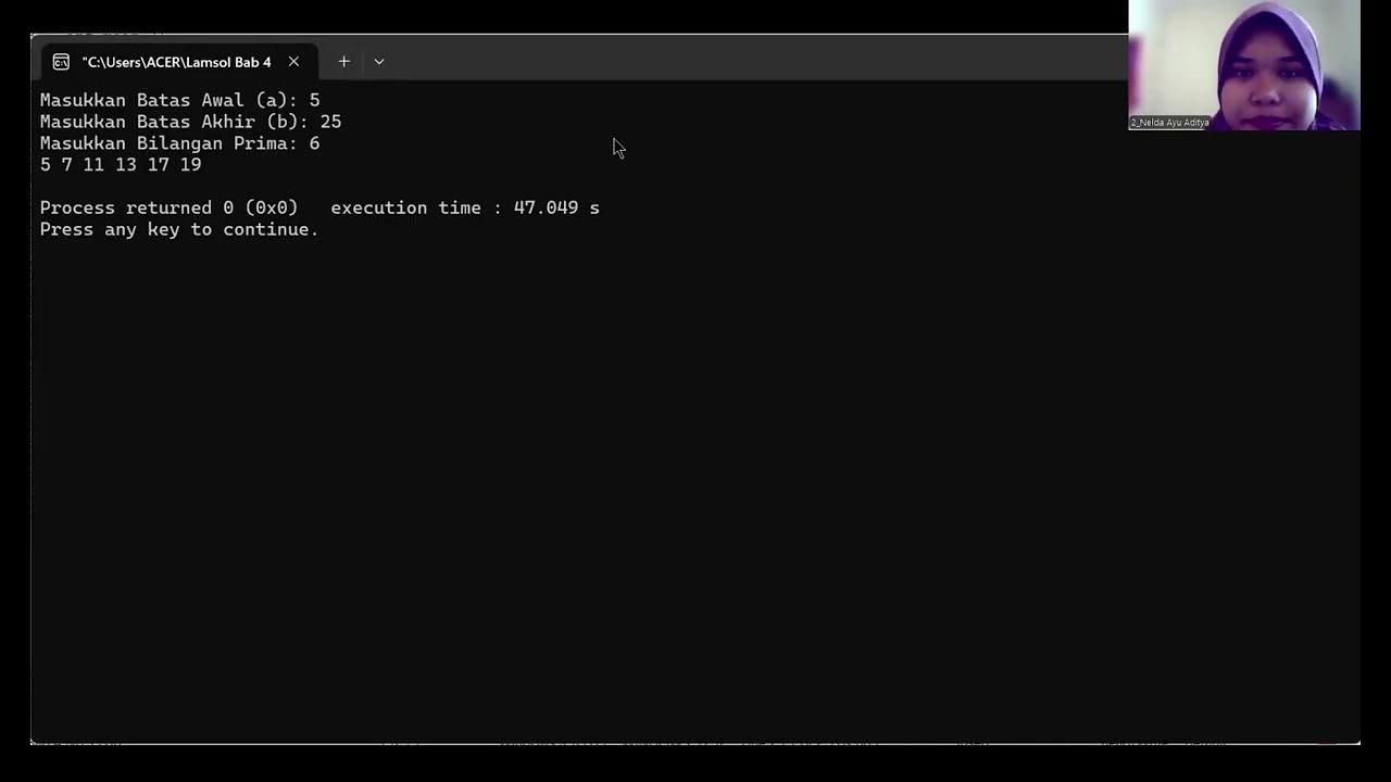 Program Membuat Deret Bilangan Prima_Tugas Alpro_Nelda Ayu Aditya - YouTube