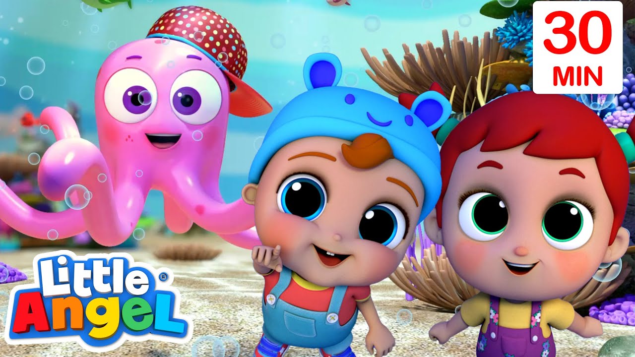 Sea Creatures at the Aquarium! | Animal Learning Videos | Little Angel ...