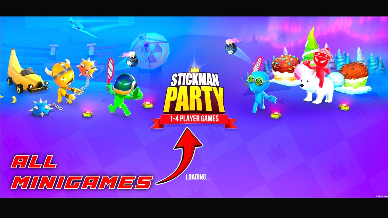 (ALL MINIGAMES) STICKMAN PARTY: 1 2 3 4 PLAYER - GAMEPLAY WALKTHROUGH ...