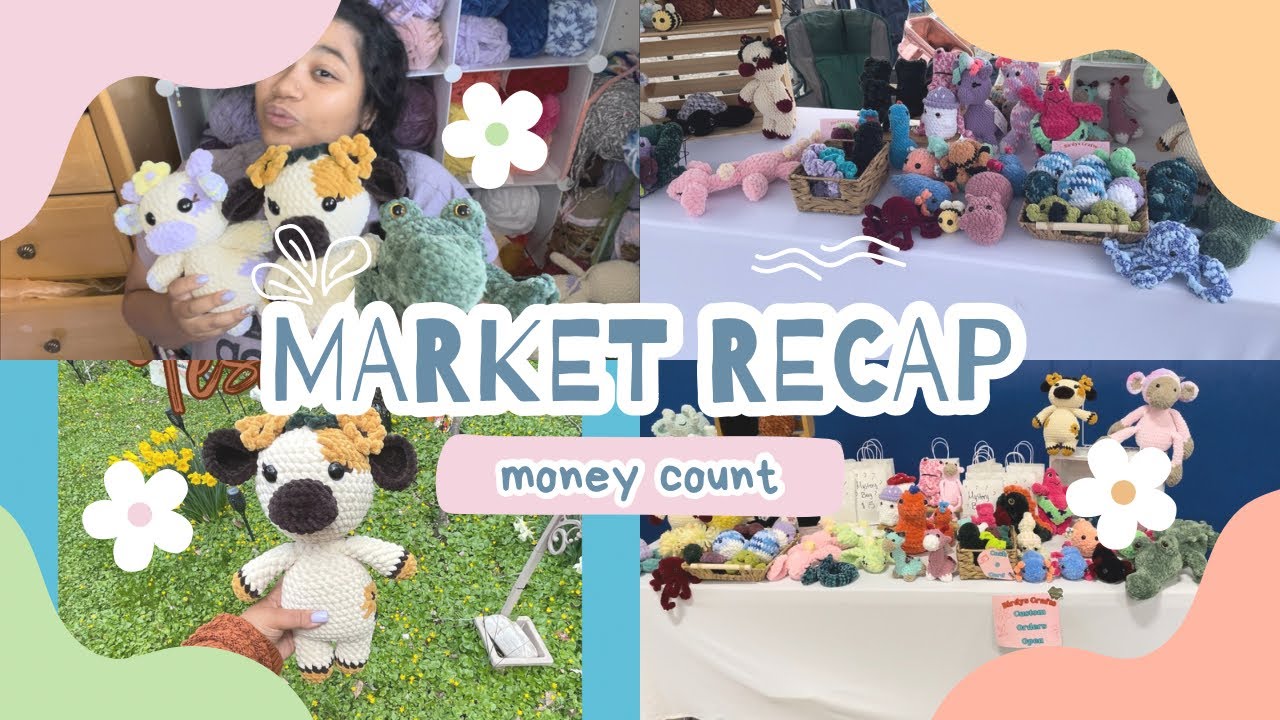 Crochet market recap money count crochet inventory - YouTube