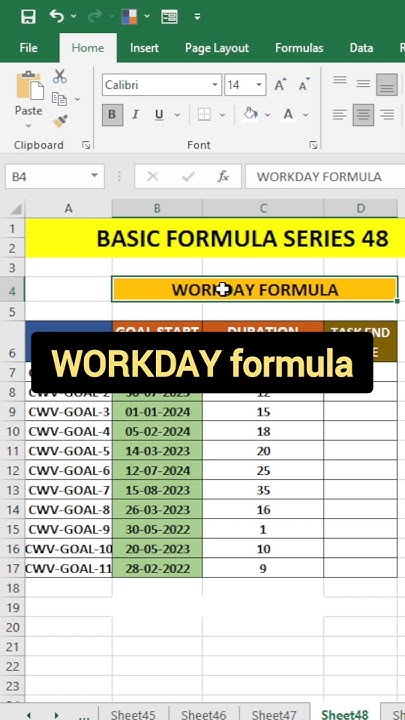 How to Use WORKDAY Function in Excel | Basic formula Series | Computer with Vishal - YouTube