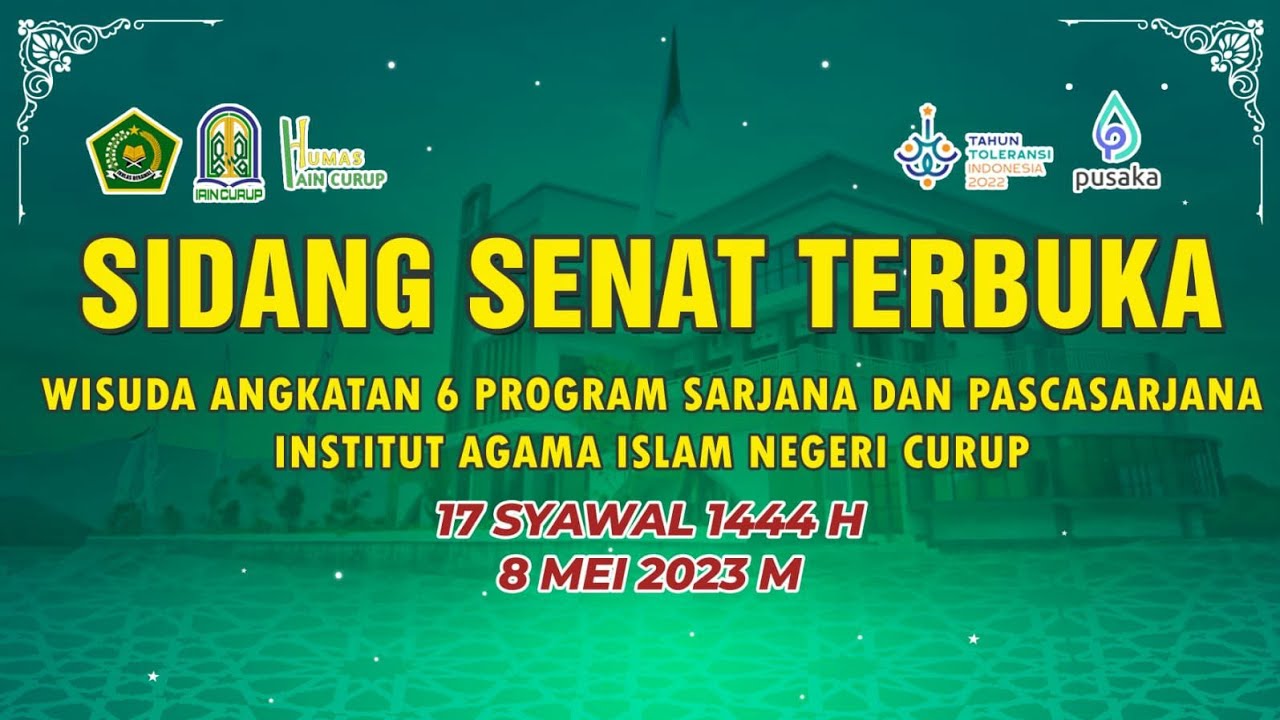 SIDANG SENAT TERBUKA ANGKATAN 6 IAIN CURUP TH 2023 - YouTube