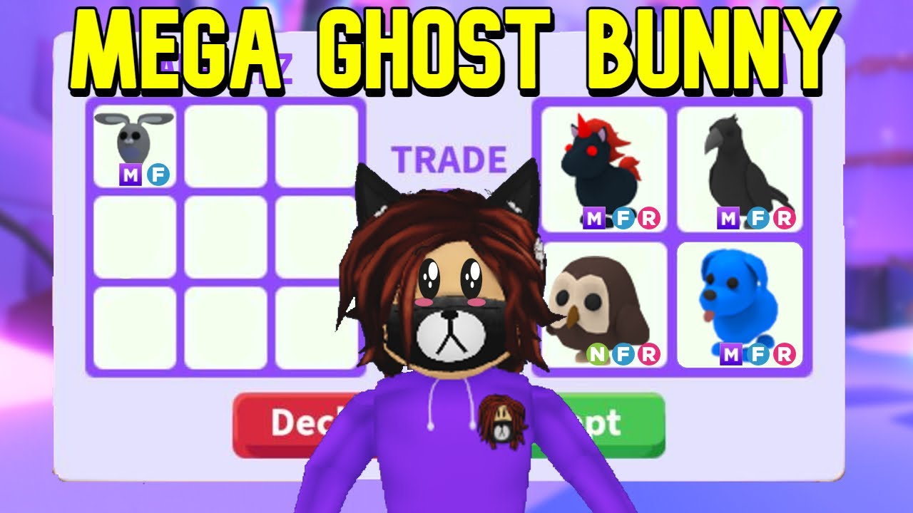 I Traded A MEGA NEON Ghost Bunny In Adopt Me! - YouTube
