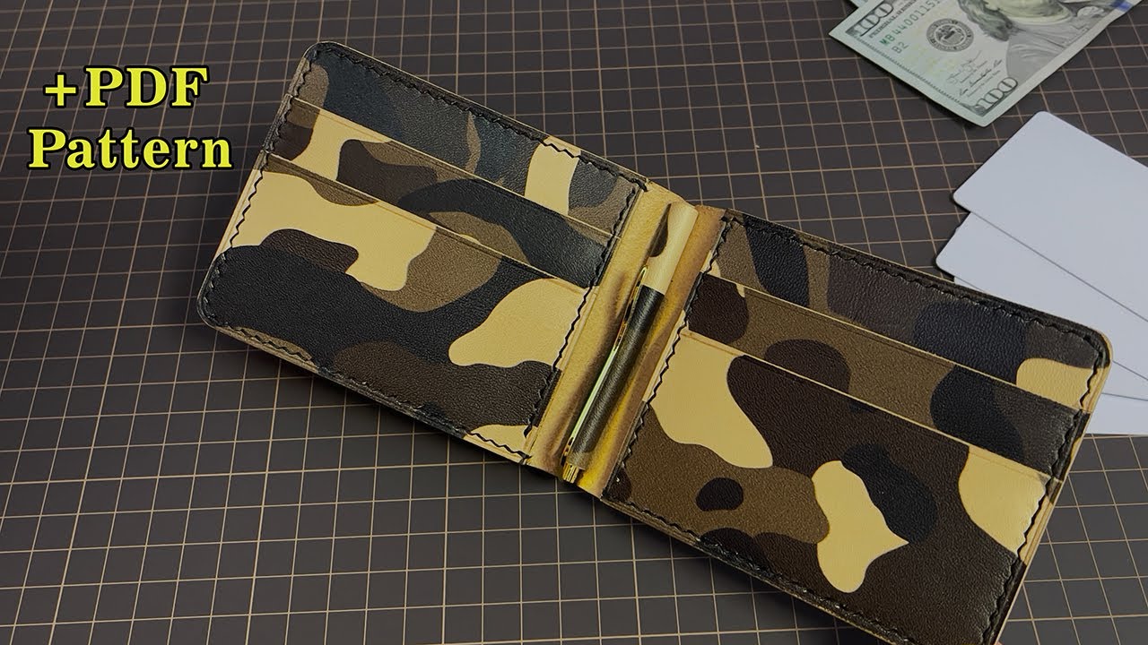 Handmade leather money clip with four compartments for cards. + PDF ...