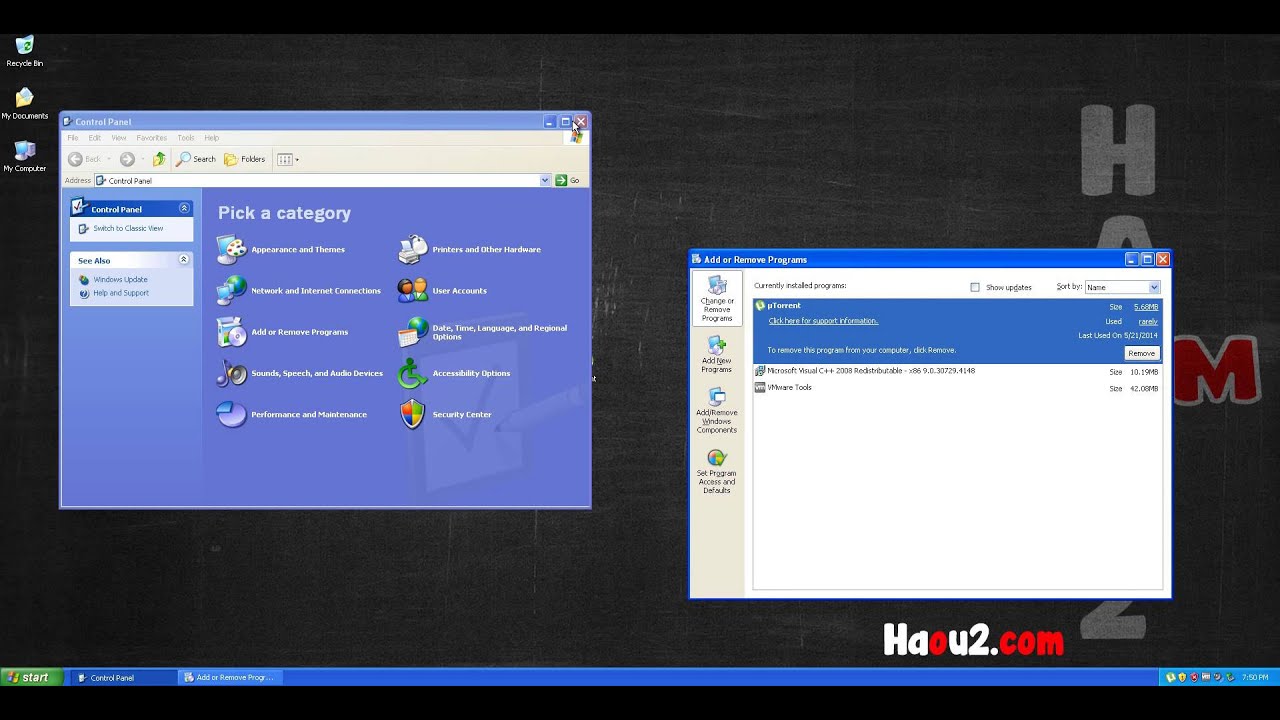 (WINDOWS Xp) Aπεγκατάσταση "Uninstall" - YouTube