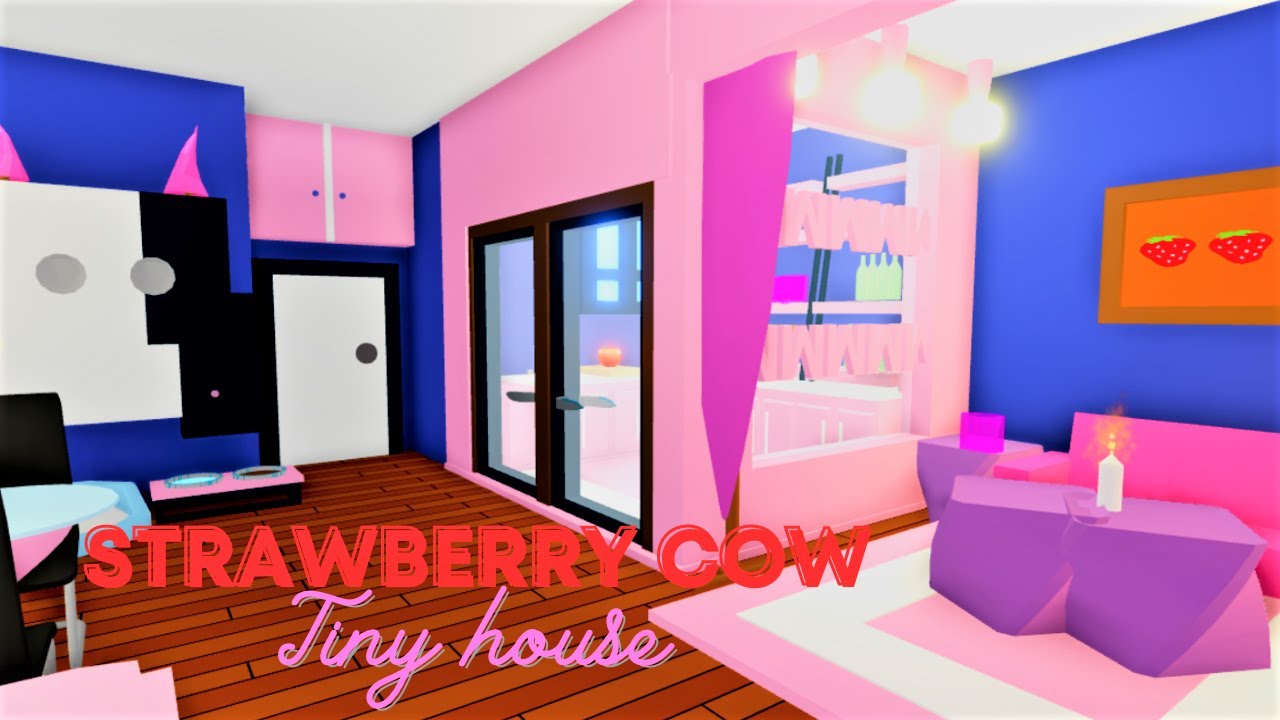 Strawberry Cow Tiny House Tour (Aesthetic Design) Adopt Me Roblox - YouTube