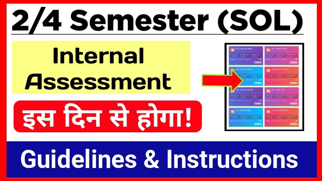SOL Internal Assessment 2nd / 4th Semester Final Schedule 2024 | Sol ...
