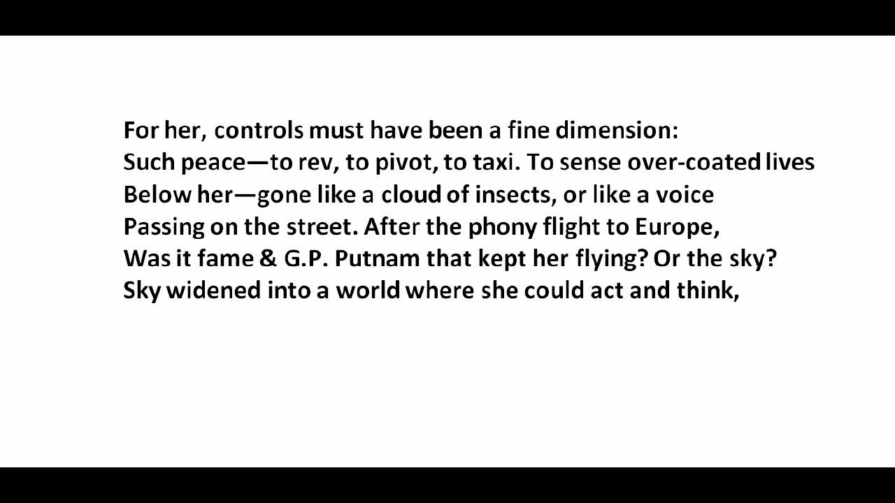 "Sestina: Ellis Island, Amelia Earhart," by Hans Ostrom - YouTube