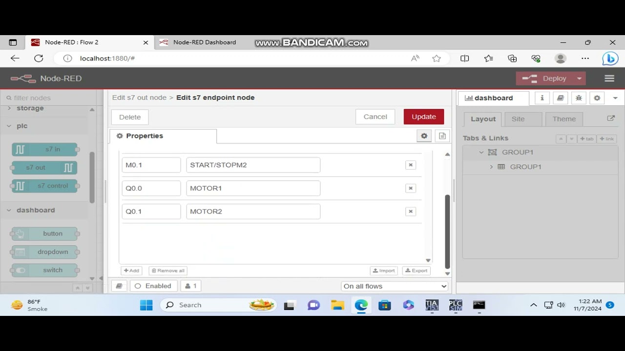 Node red connect to tia portal through plcsim adnvanced - YouTube