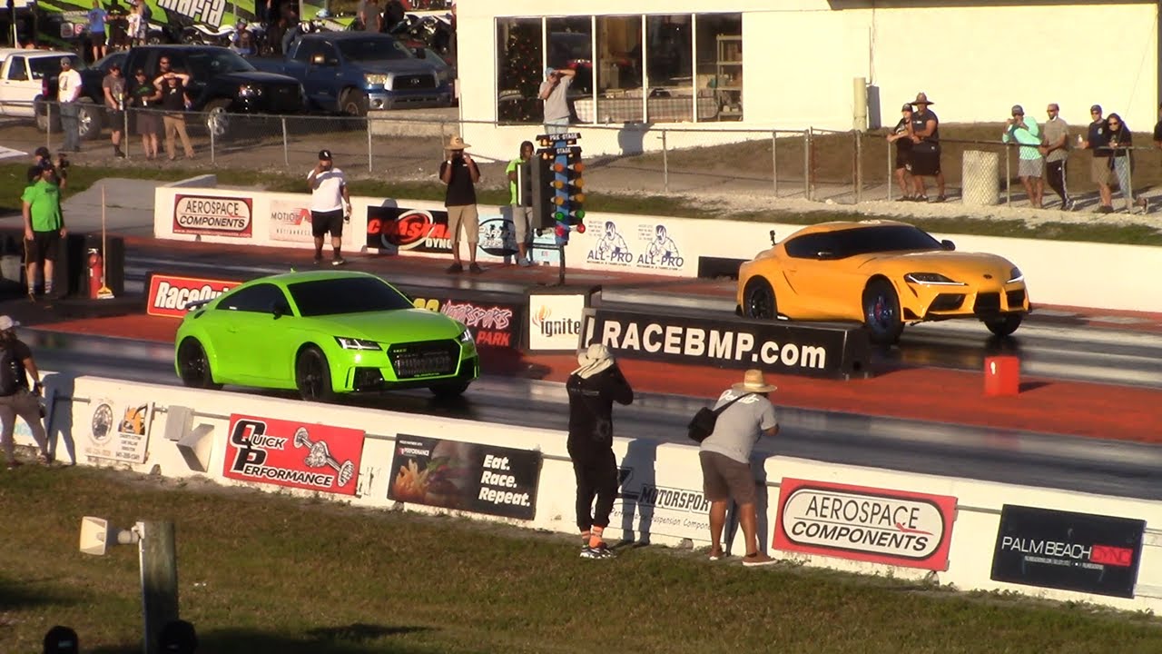 Toyote Supra vs Audi TTRS, Lexus SC300, Mustang & Tesla Plaid Drag ...