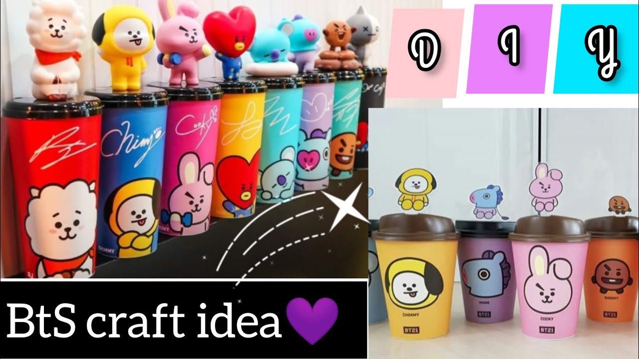 DIY BTS craft ideas💜DIY BTS homedecor || easy BTS craft ideas 💜🌺 - YouTube