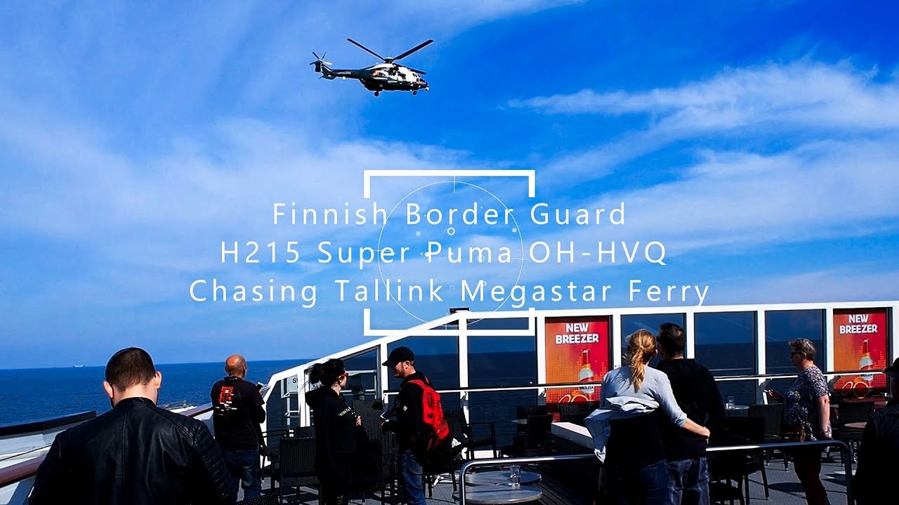 Finnish Border Guard H215 Helicopter Chasing Ferry - YouTube