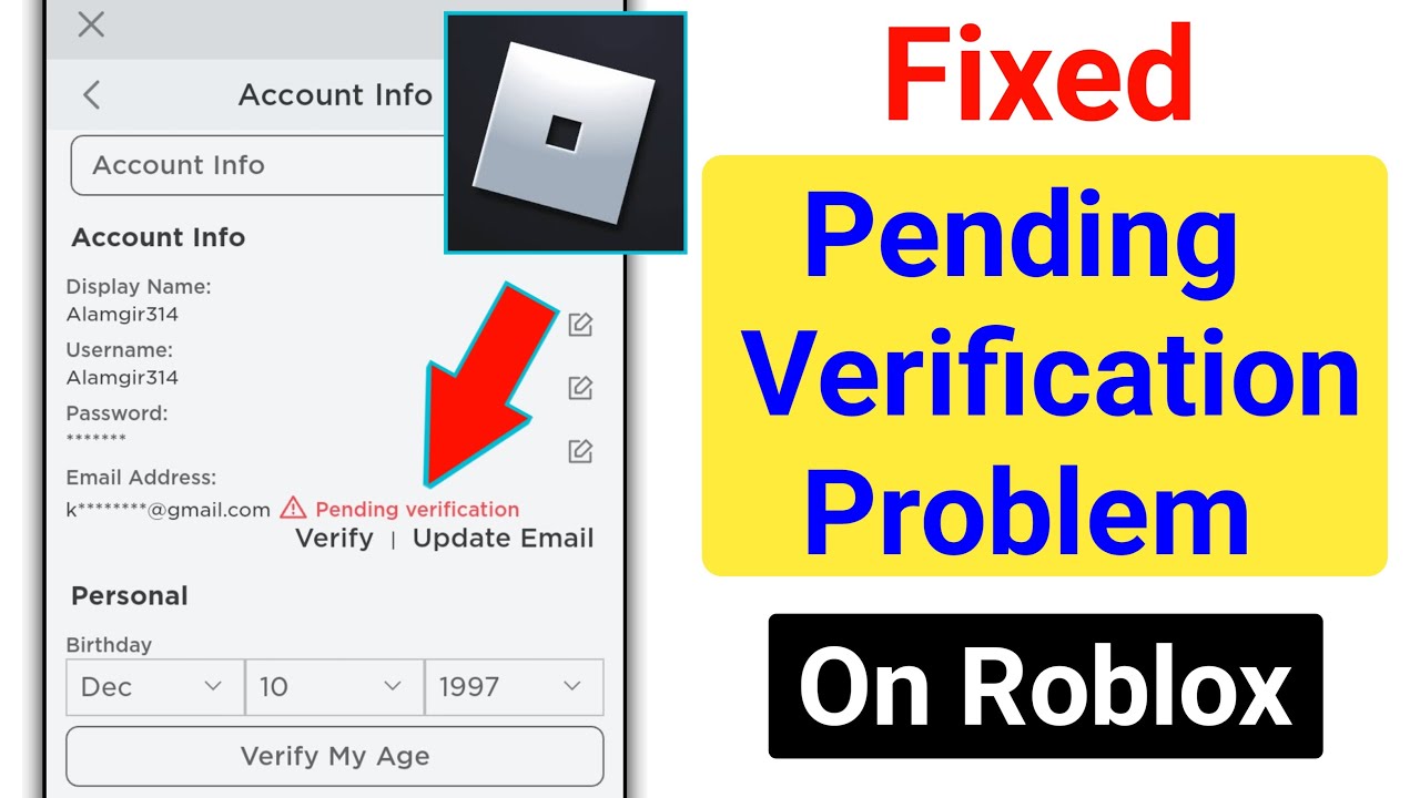 How to Fix Pending Verification On Roblox |Roblox Email Pending ...