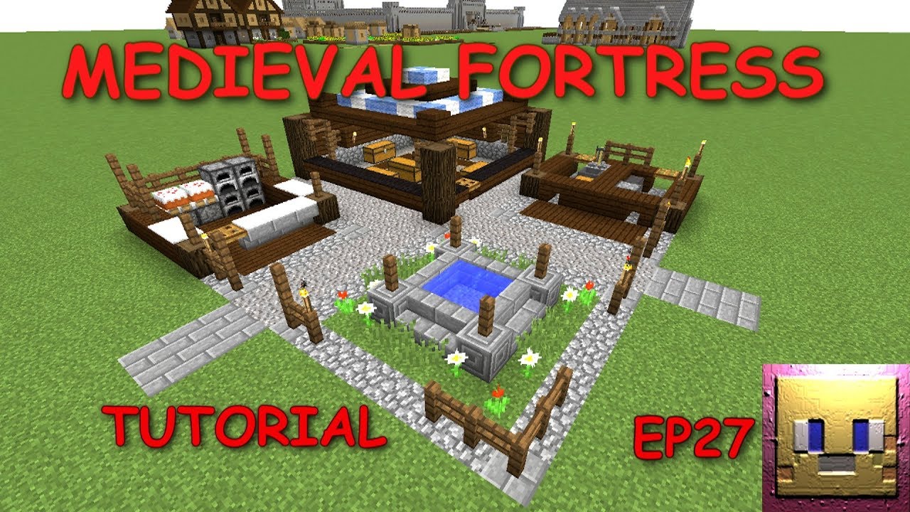 MINECRAFT - Medieval Fortress Tutorial EP27|Market Square - YouTube