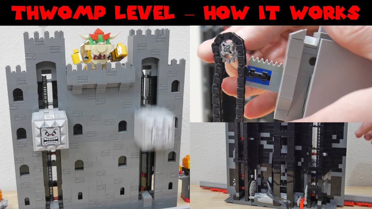 LEGO Thwomp Drop Level - How It Works & Mechanism Details - YouTube