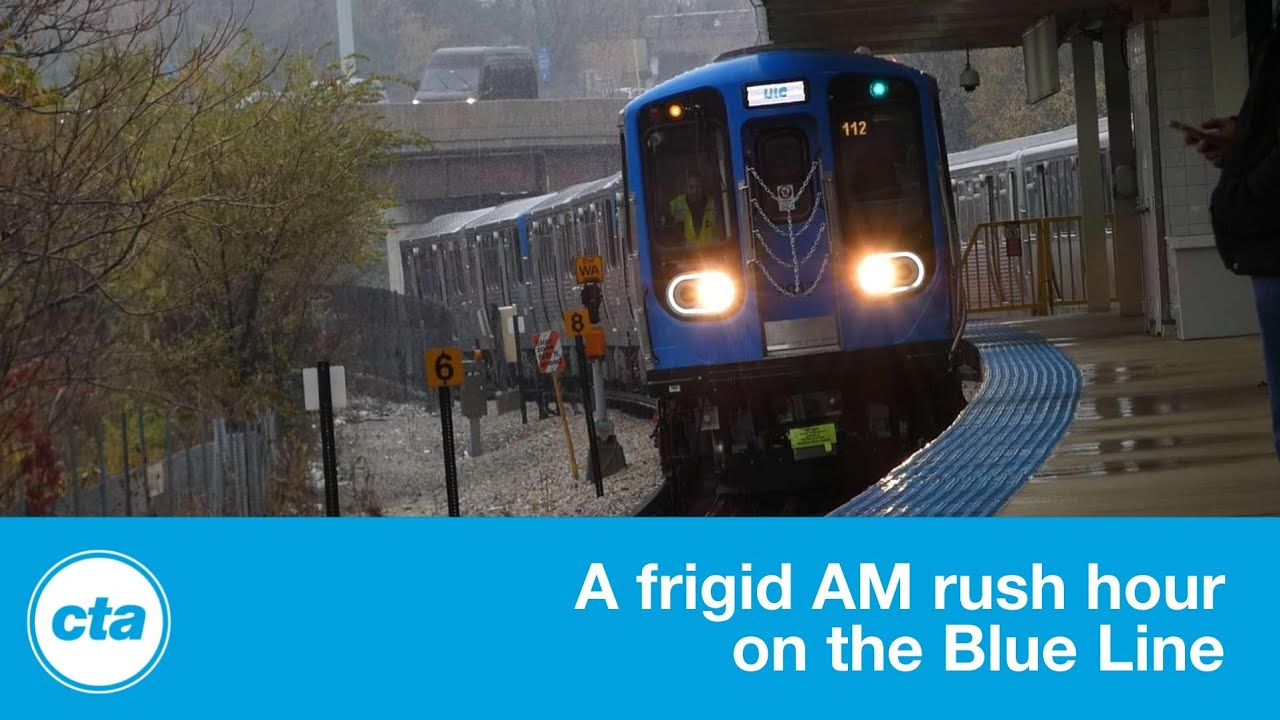 CTA 'L' - A Frigid AM Rush Hour on the Blue Line - 11/15/22 - YouTube