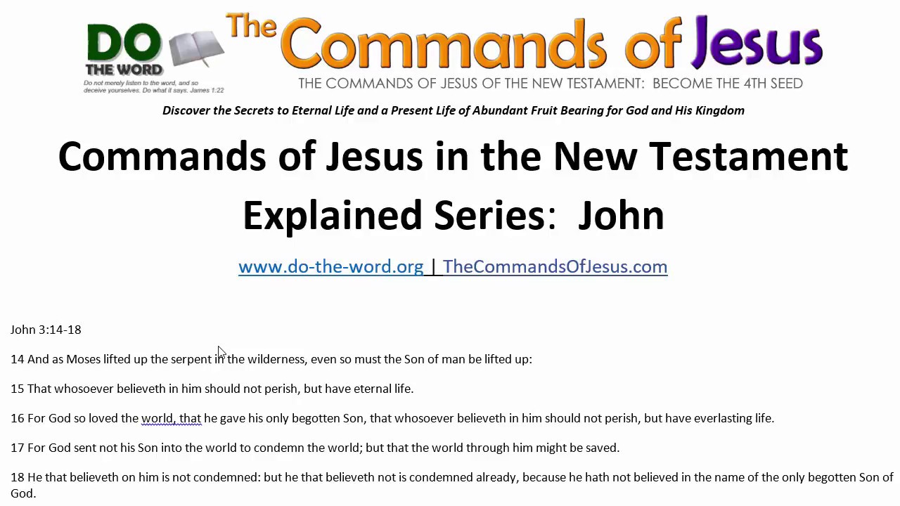 Commands Explained Series John 3 14 18 YouTube