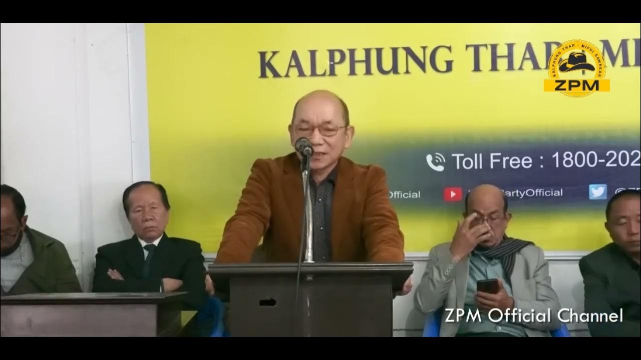 Pu K Sapdanga, Working President | ZPM Chhung Inkhawm | January 16, 2023 - YouTube