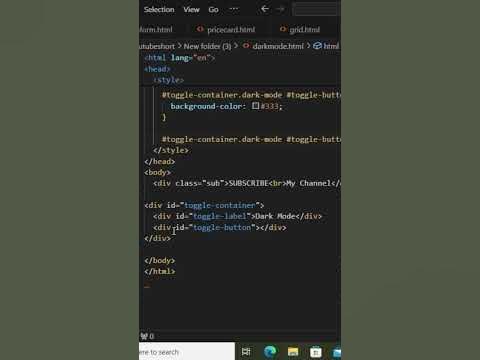 Dark mode | HTML CSS#shorts - YouTube