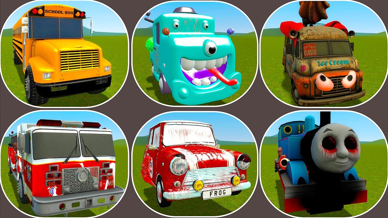 CAR EATER MONSTER: FIRE TRUCK EATER, ICE CREAM CRAB EATER, THOMAS EATER, SCHOOL BUS EATER IN ...