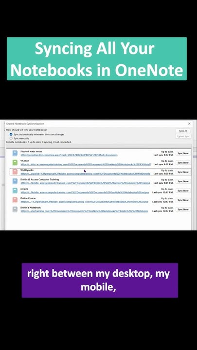 Syncing All Your Notebooks in OneNote - YouTube