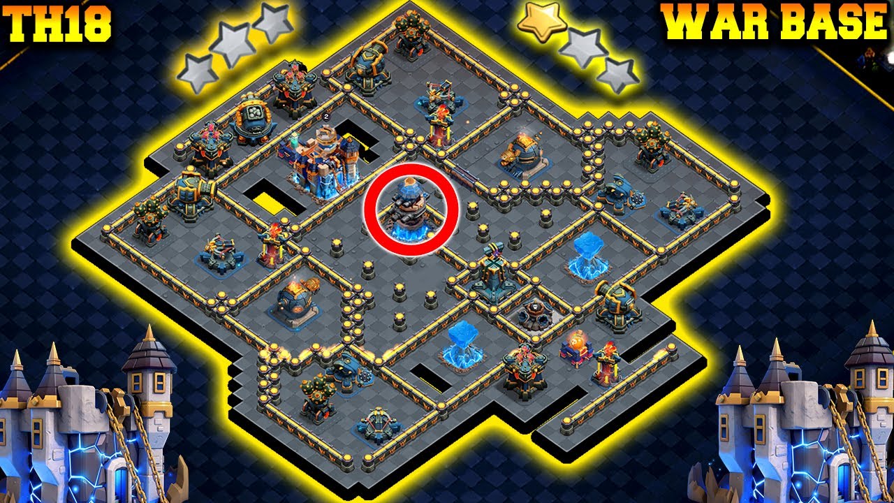 ANTI 3 STAR TH18 WAR BASE WITH LINK | NEW TH18 BEST PUSHING BASE 2025 ...