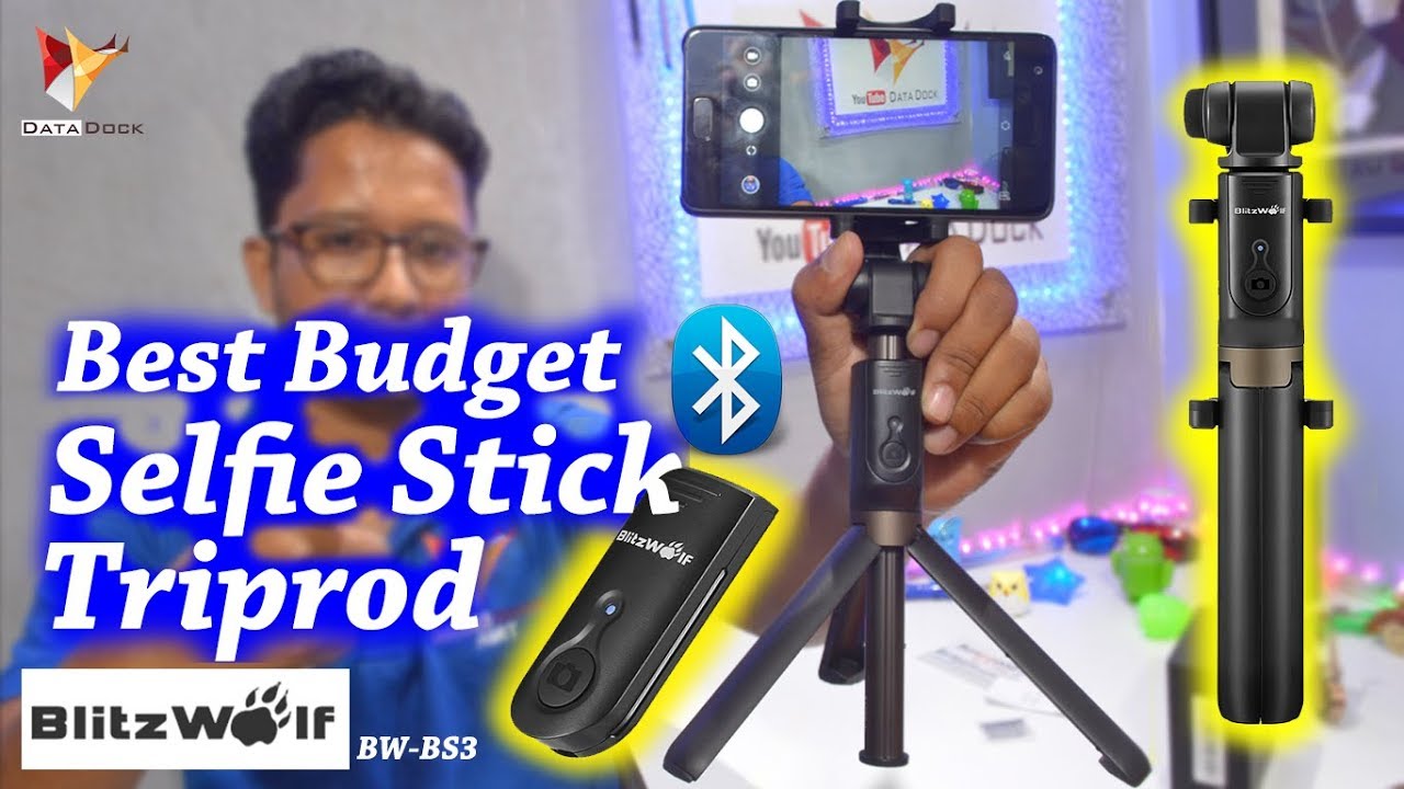 Best Budget Bluetooth Selfie Stick Tripod | BlitzWolf BW-BS3 | Data Dock - YouTube